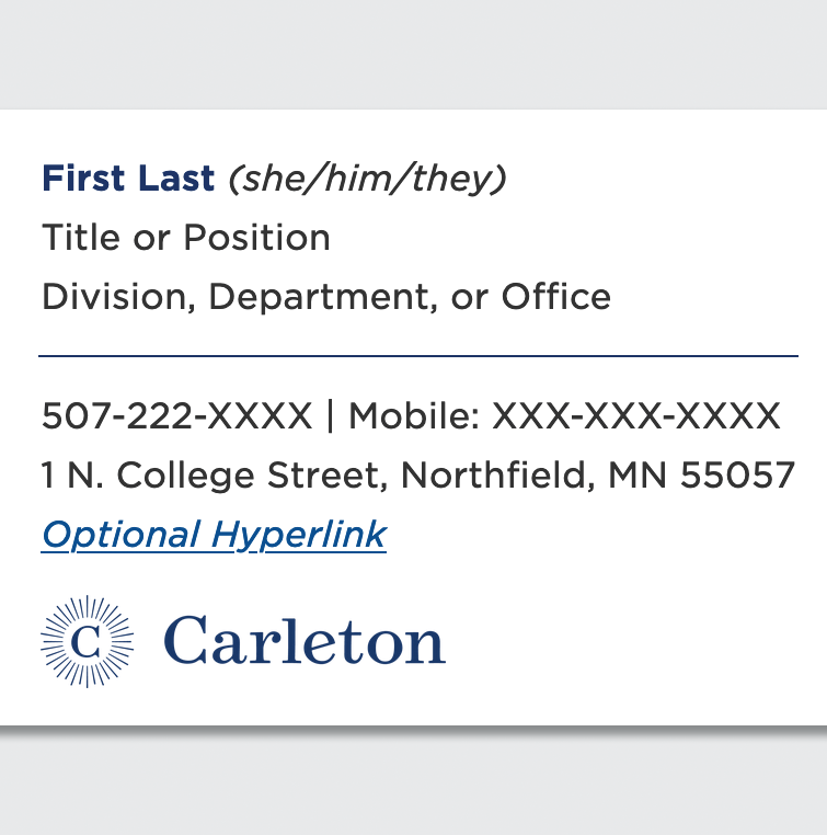 Email Signatures – Division of Communications – Carleton College