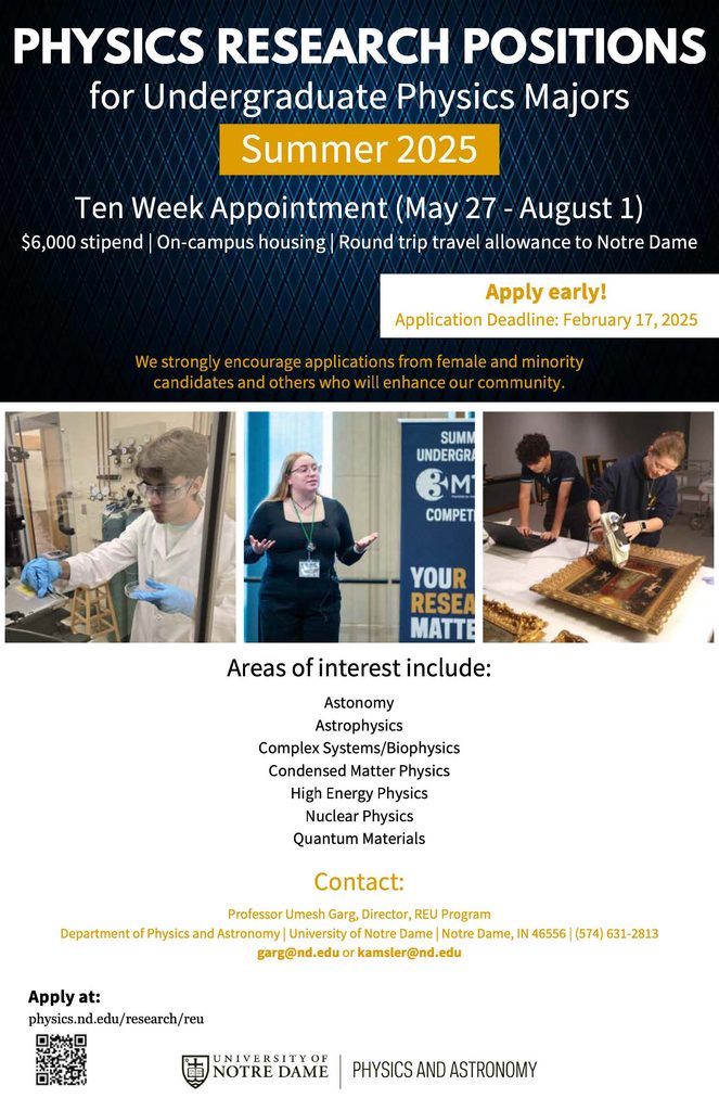 REU at Notre Dame – Radiations Newsletter – Carleton College