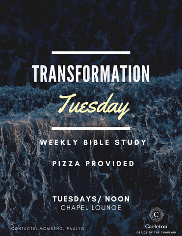 Transformation Tuesday: Weekly Bible Study – Chapel Calendar – Office ...