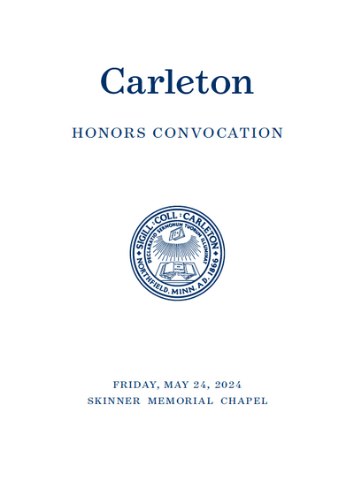 Honors Convocation – Convocations – Carleton College