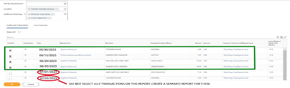 Expense Reports – Business Office – Carleton College