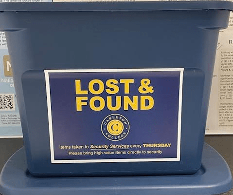 Lost & Found Changes – Sentinel Newsletter – Carleton College